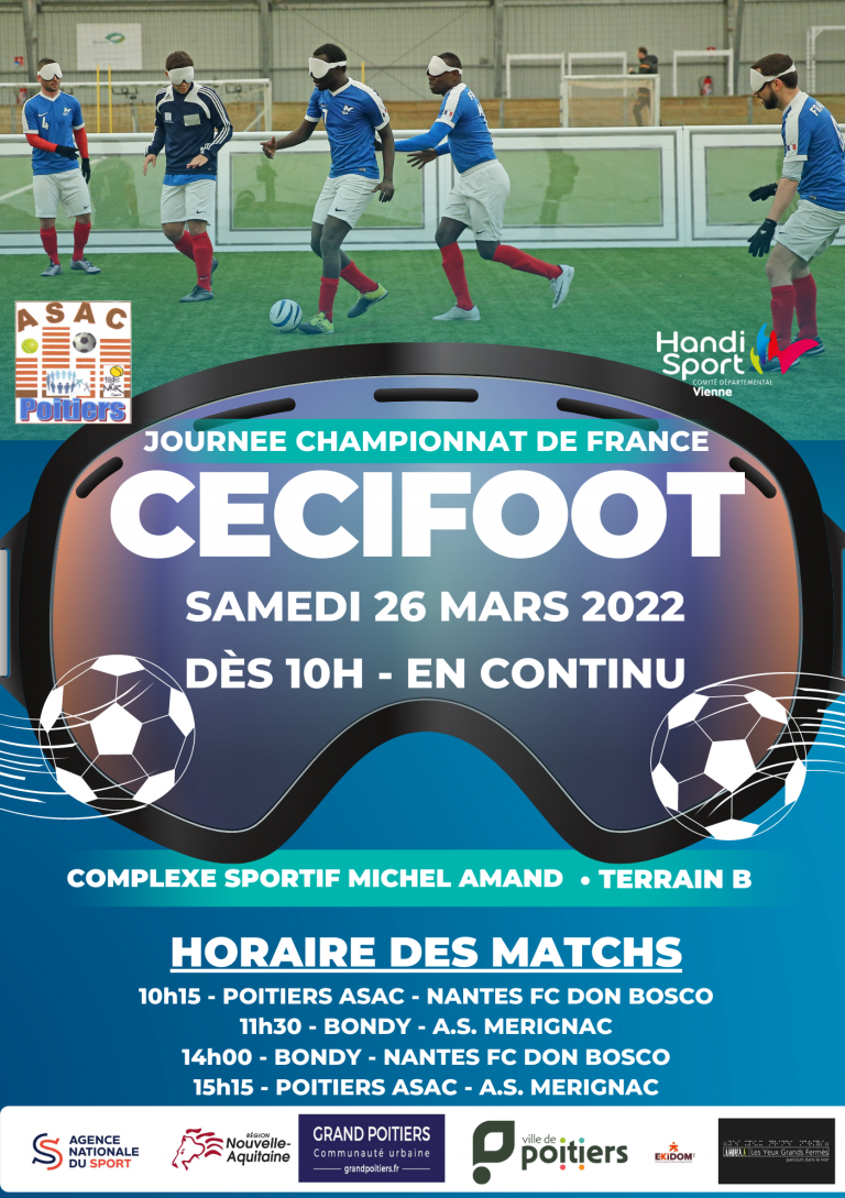 Du cécifoot à Poitiers ! – DISTRICT DE LA VIENNE DE FOOTBALL